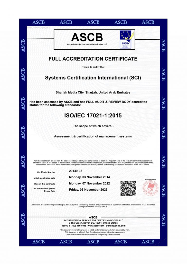 Accreditation – Systems Certification